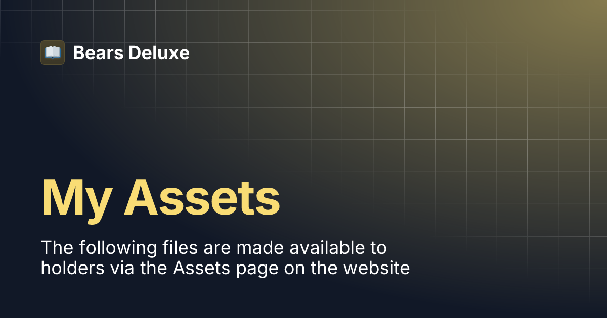 My Assets | Bears Deluxe